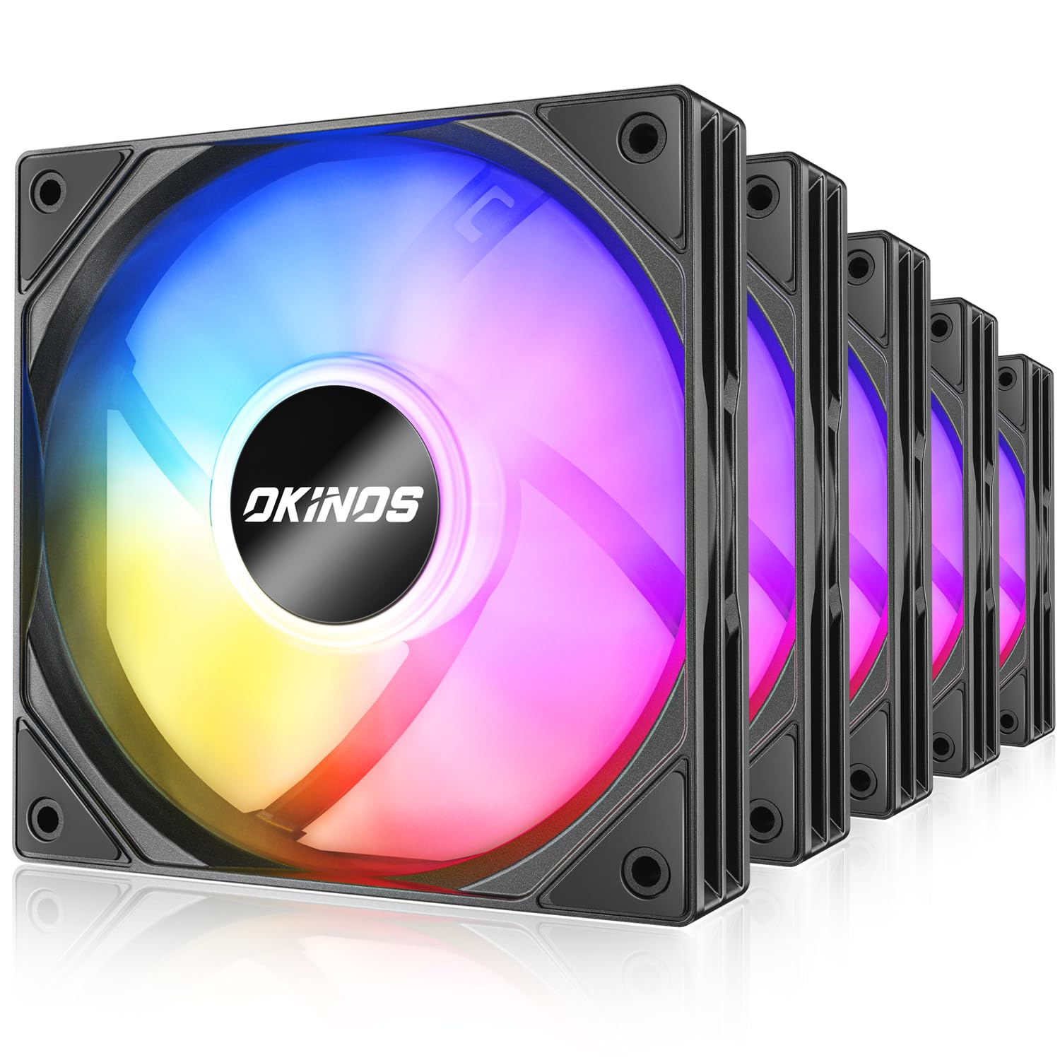 Amazon.com: Okinos RGB Fans, PC Fans, 120mm Case Fan, 4Pin PWM & 3Pin ...