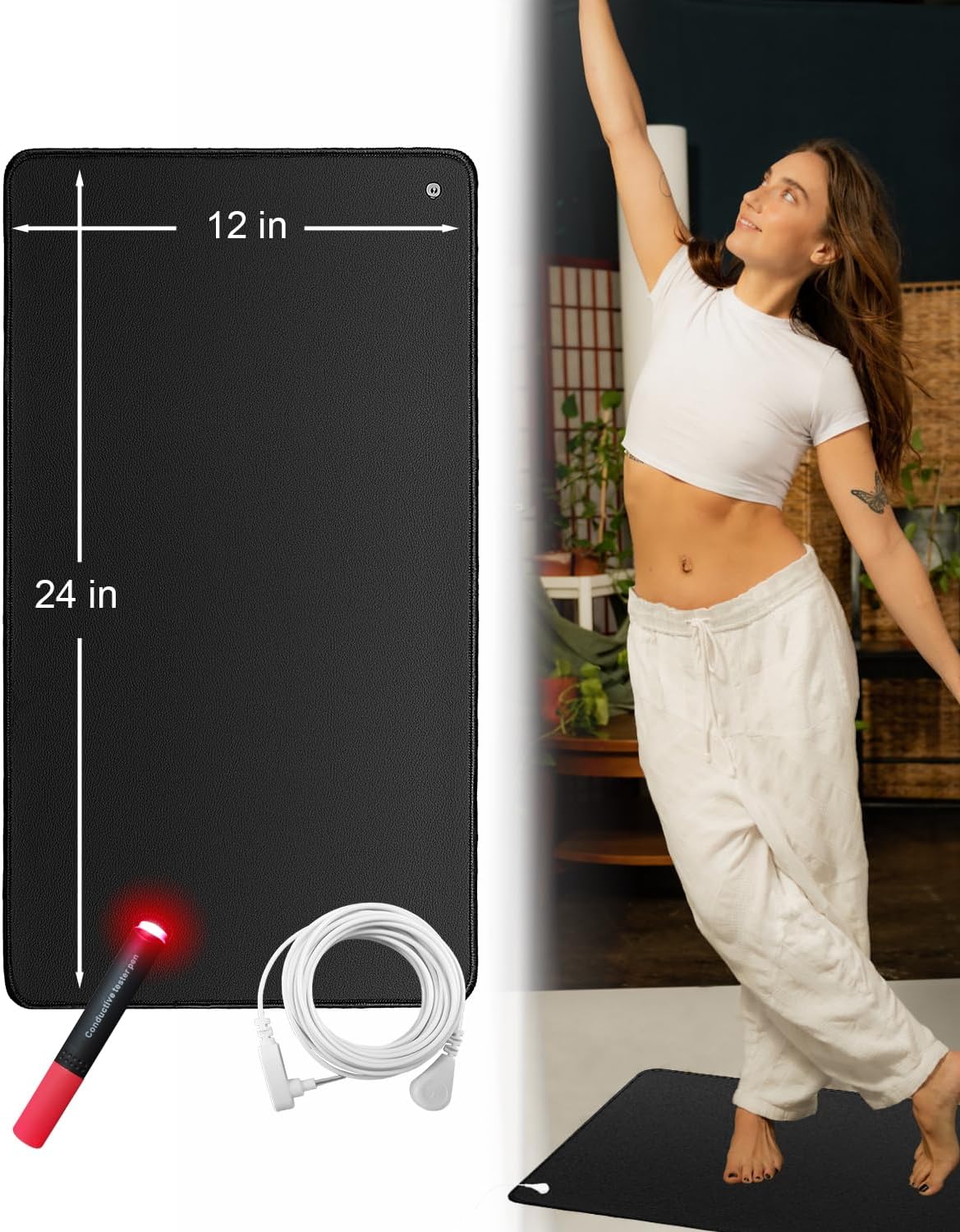 Amazon.com: Grounding Mat, Grounded Foot Pad 12"x24",Earth Therapy Mat ...