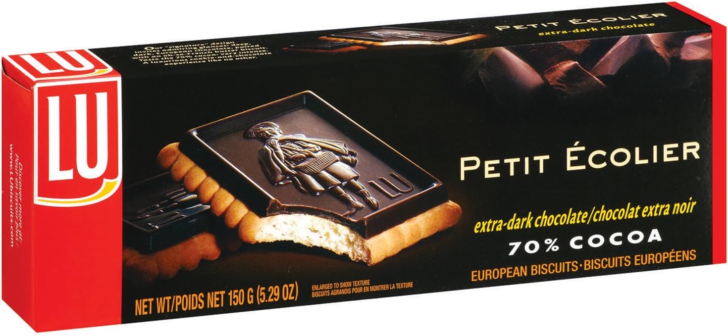 Amazon.com: Lu Petit Ecolier European Dark Chocolate Biscuit Cookies ...