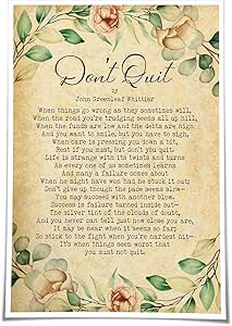 Amazon.com: Quwinty Don't Quit Poem Wall Art Prints Inspirational ...
