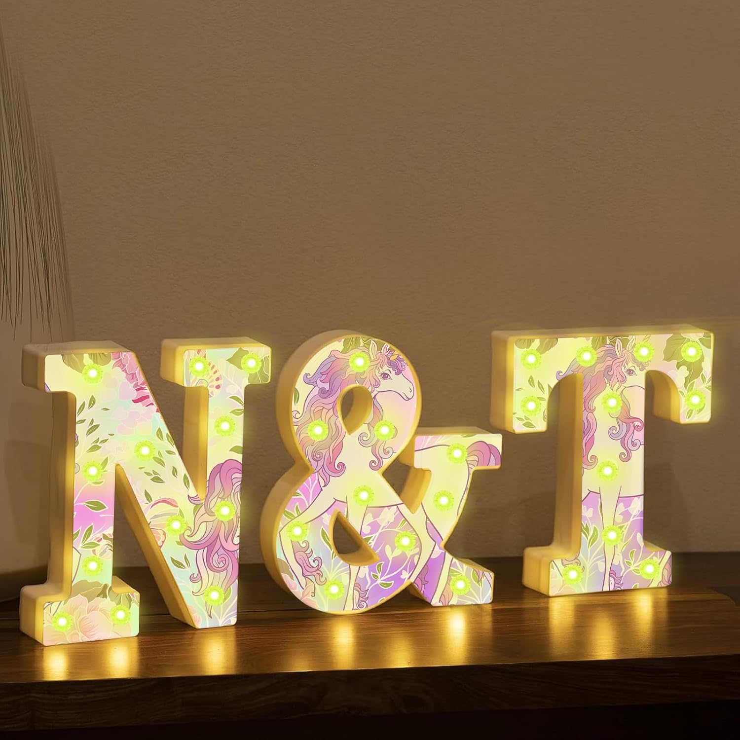 Letras iluminadas, letras LED de marquesina con purpurina, letras del ...
