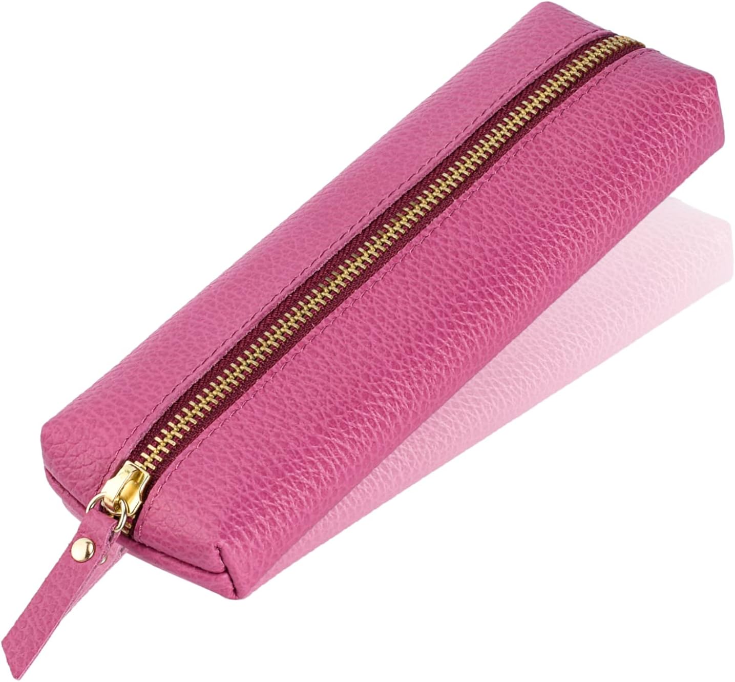 Amazon.com: BTSKY Genuine Leather Pencil Case - Zippered Pen Case ...