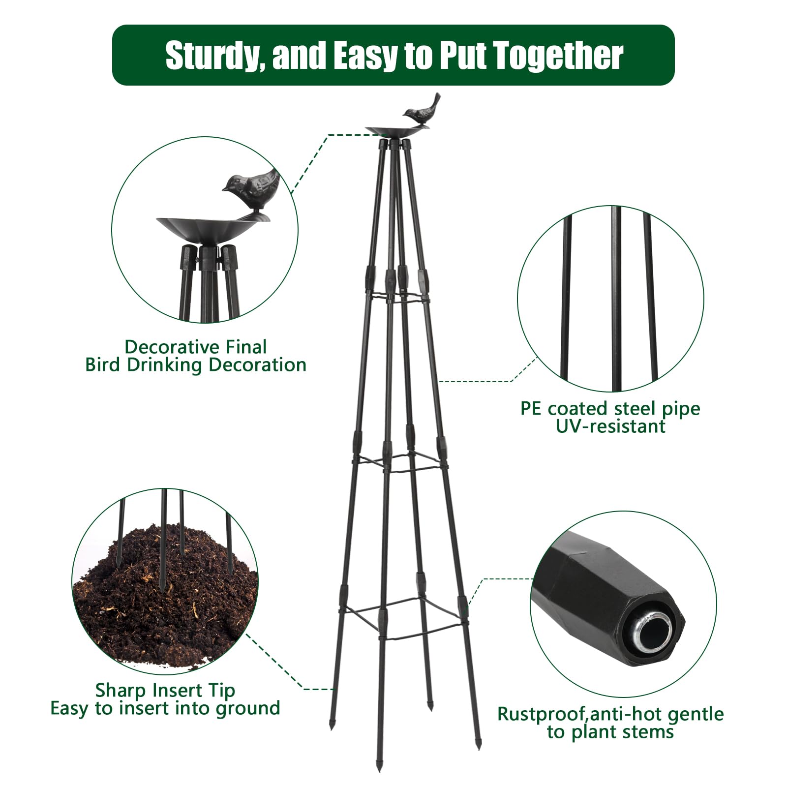 Snapklik.com : EAPFCT Garden Trellis For Climbing Plants Obelisk ...