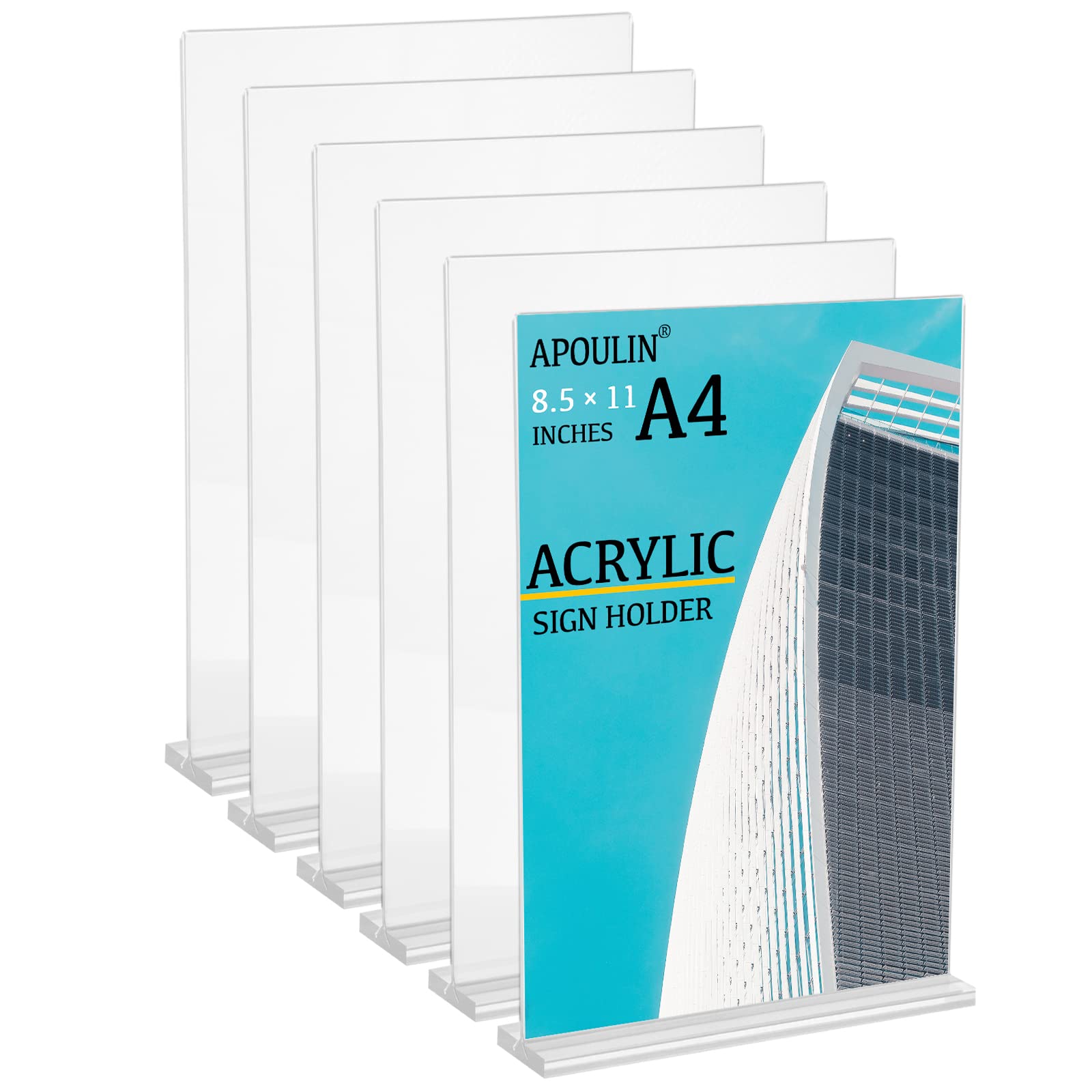 Snapklik.com : Acrylic Sign Holder - 6Pack Clear Paper Holder T Shape ...