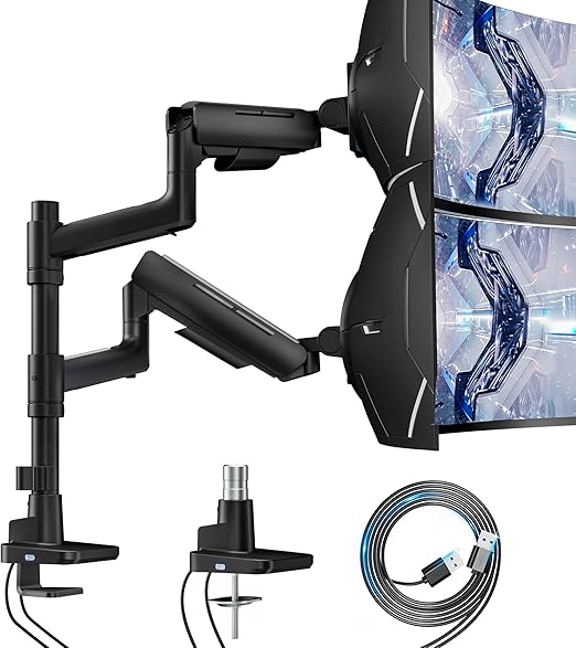 Amazon.com: Vertical Dual Monitor Mount for 17-49 Inch Ultrawide Heavy ...