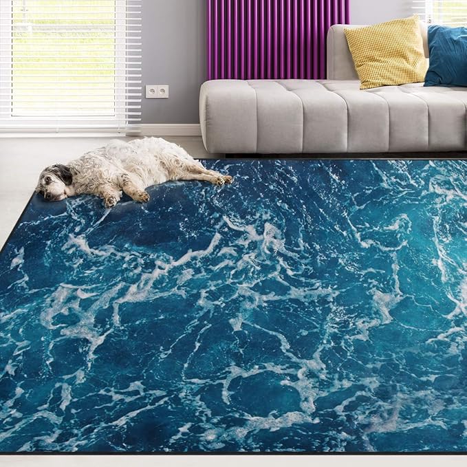 Amazon.com: Naanle Ocean Beach Theme Area Rug 4'x6', Sea Waves ...