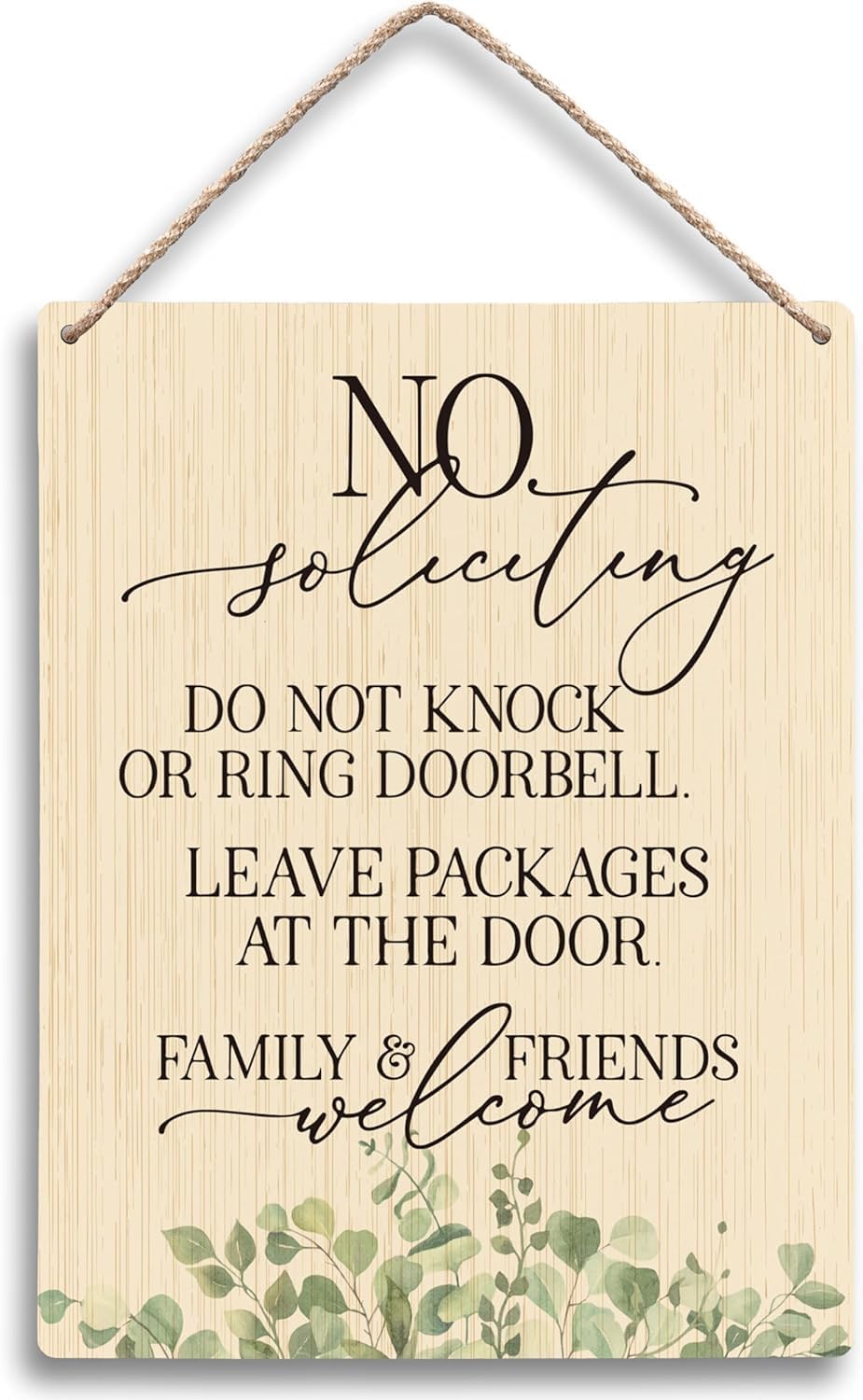 Amazon.com: Cosrkee No Soliciting Do Not Knock Or Ring Doorbell Hanging ...
