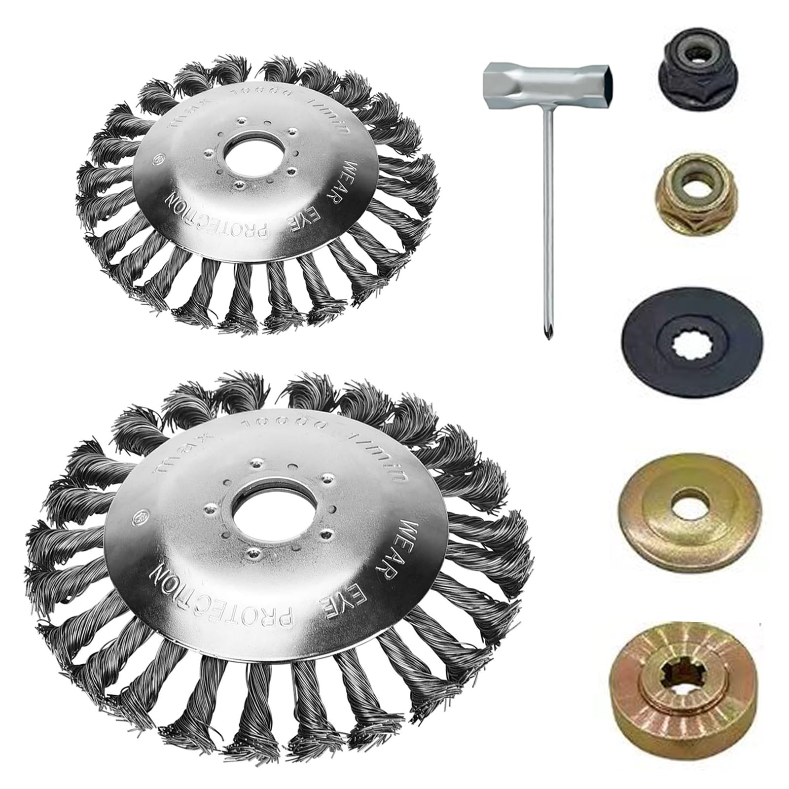 Amazon.com: Darohz 6+8 Inch Steel Wire Rotary Brush Cutter Trimmer Head ...