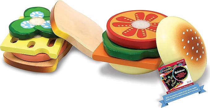 Amazon.com: Melissa & Doug Wooden Sandwich Making Play Food Set & 1 ...