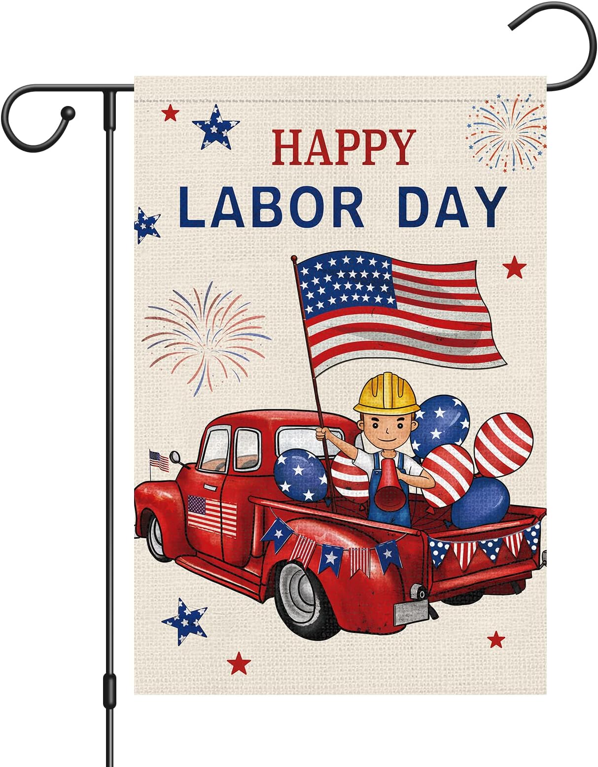 Amazon.com : Louise Maelys Happy Labor Day Garden Flag 12x18 Double ...