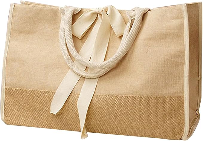 Amazon.com: Reusable Jute Burlap Bags for Grocery Shopping, Travel ...