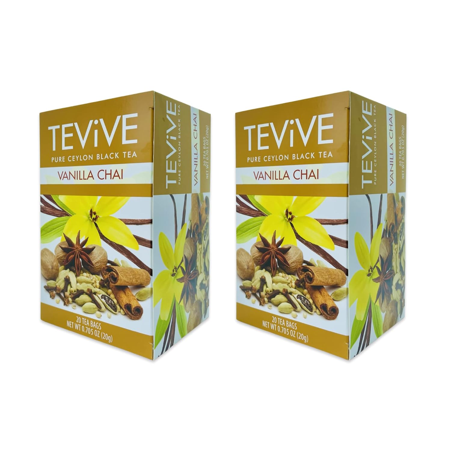 Amazon.com : Tevive Pure Ceylon Black Tea Flavored with Natural Vanilla ...