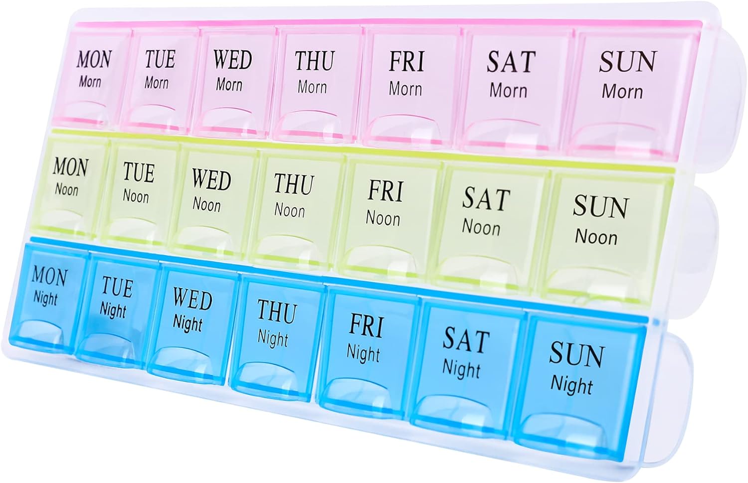 Large Weekly Pill Organizer 3 Times A Day, Moisture-Proof 7 Day Pill ...