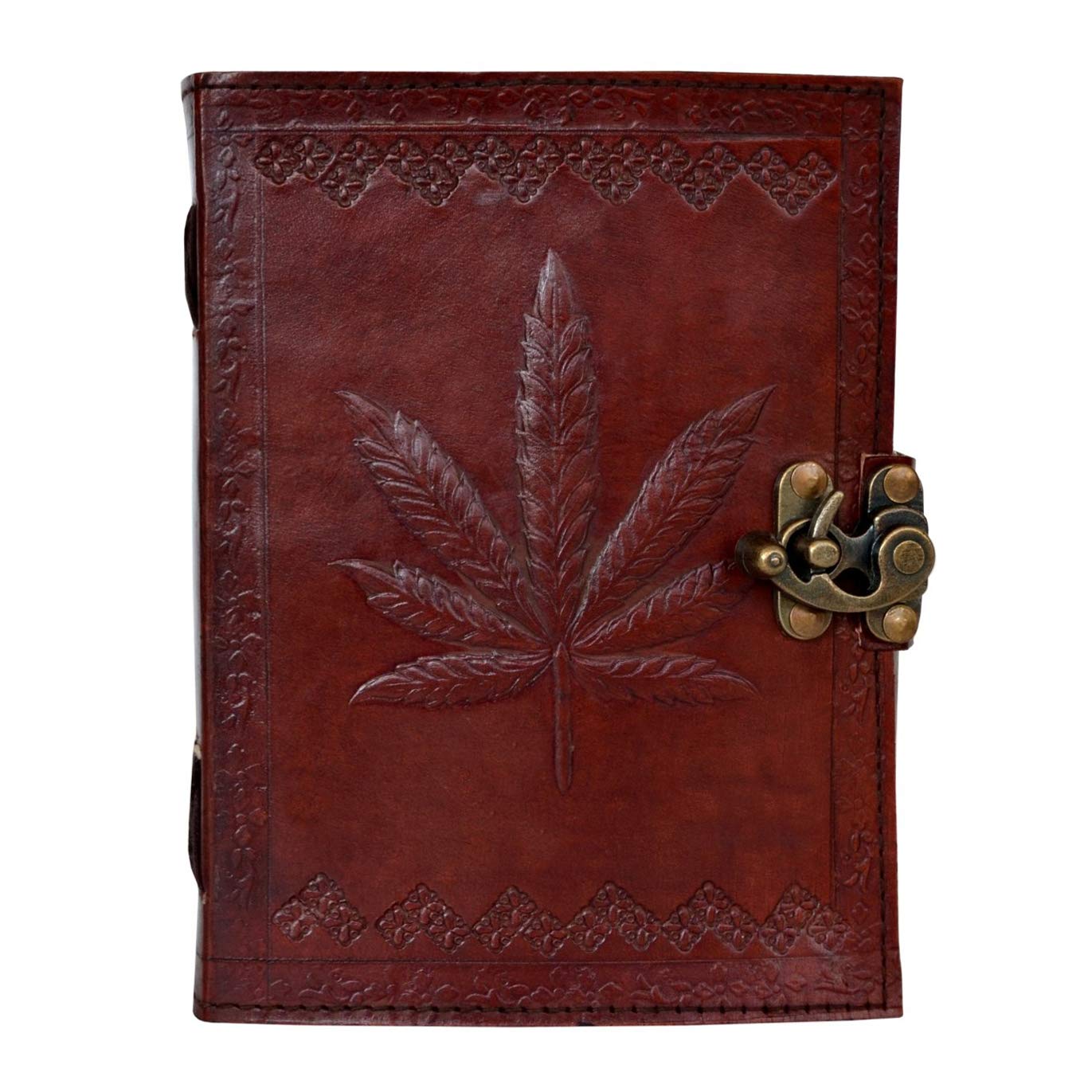 Natural Handicraft Handmade Leather Journal Marijuana Cannabis Hemp ...