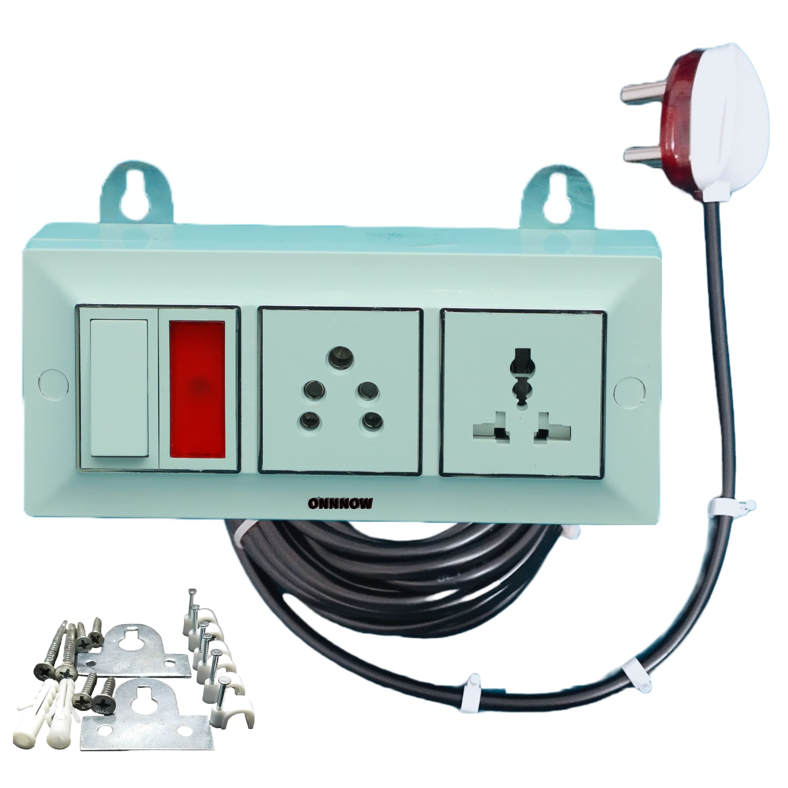 Buy Electric Extension Board with Wall Fixing Clamps,6/10 Amps,Switch ...