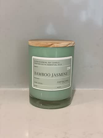 Amazon.com: Scentsational Bamboo Jasmine Clean Burning Soy Candle, 11 ...
