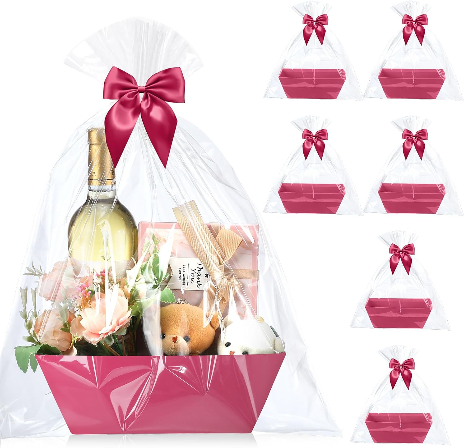 Amazon.com: RattanView 22 Pcs Empty Gift Basket Kit Include 6 Gift ...