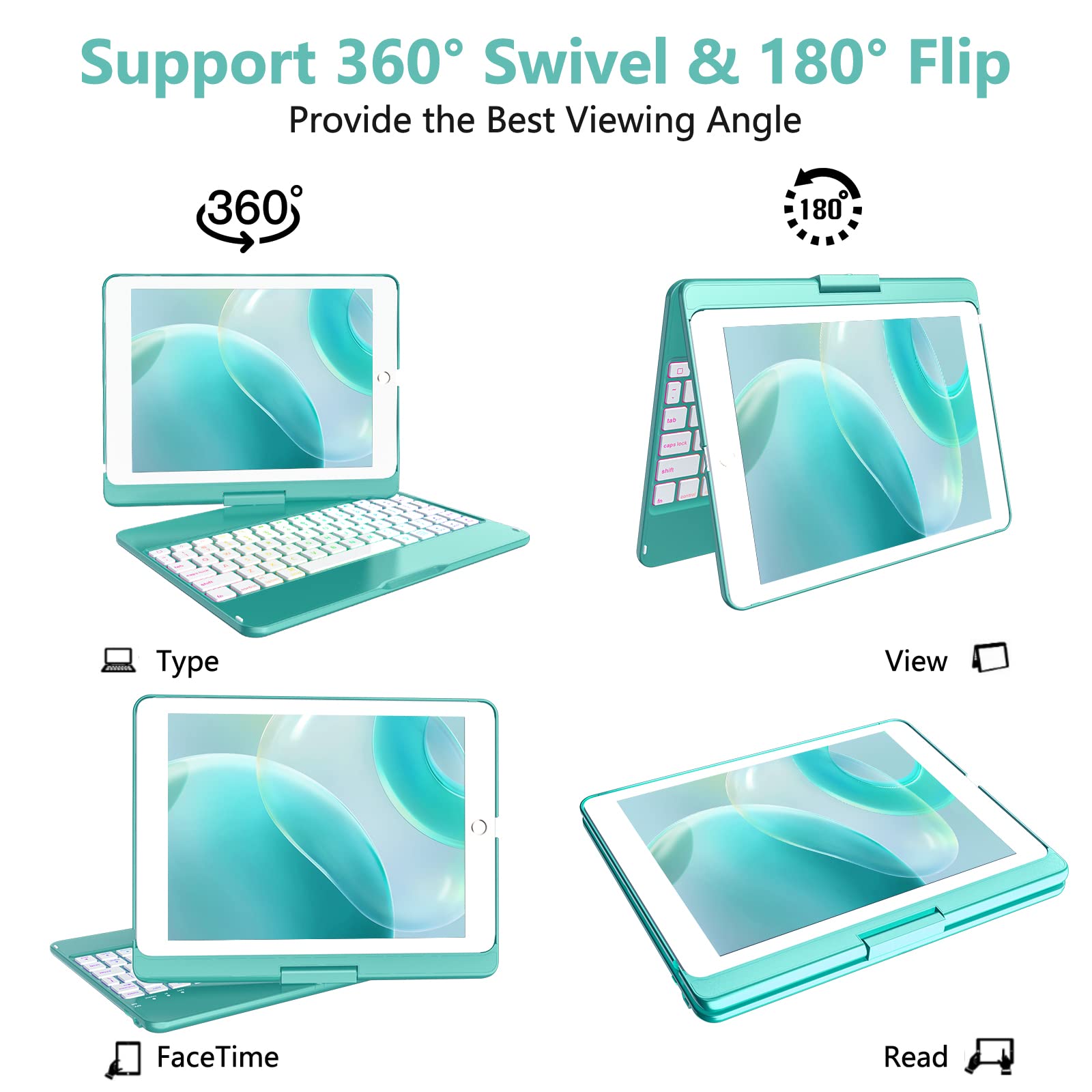 MMK Keyboard Case Compatible for iPad 9.7 Inch 2018 6th Gen, Detachable ...
