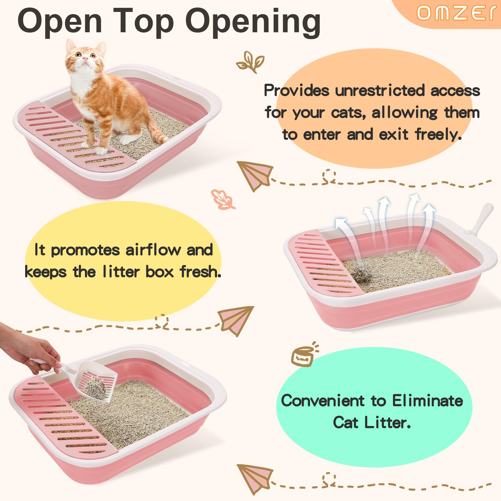 Snapklik.com : Foldable Cat Litter Box - Travel Litter Box Open Cat ...