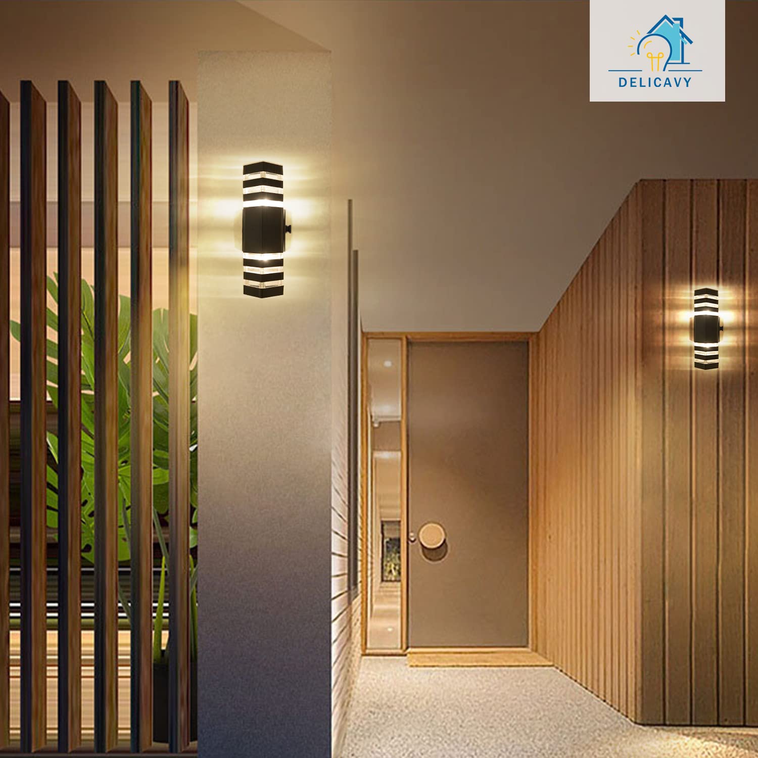 Dusk to Dawn Sensor Outdoor Wall Lights Modern Exterior Wall Sconce ...