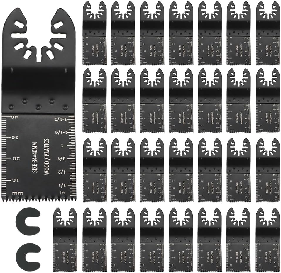 Oscillating Tool Blades Set, 30pcs 34mm Quick Release Oscillating Saw Blades Universal ...