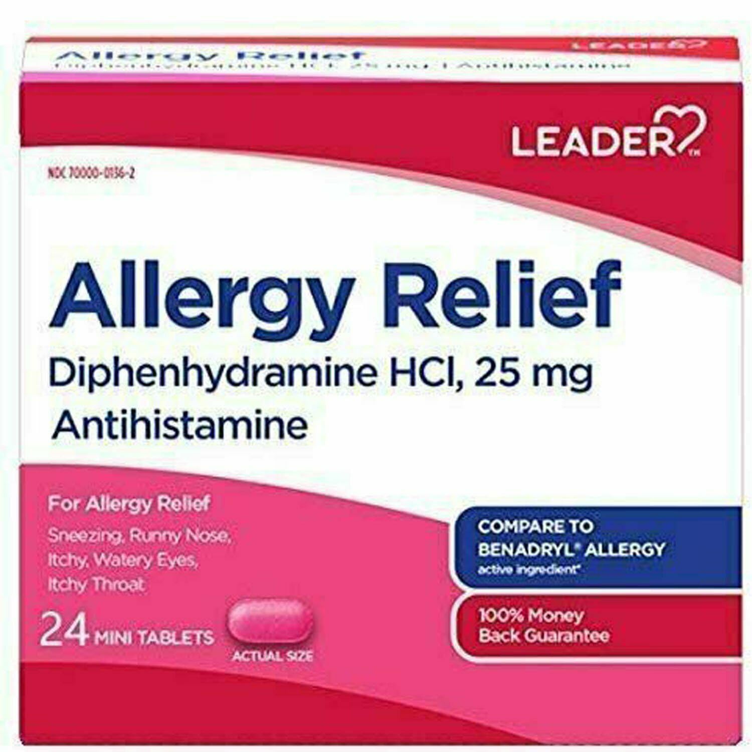 Amazon.com: Leader Antihistamine Allergy Relief Diphenhydramine HCl ...