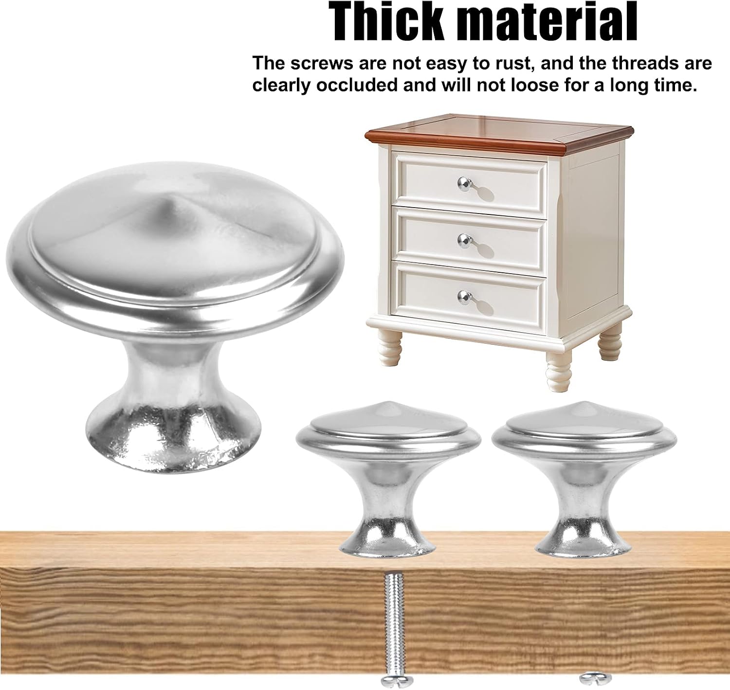 16Pcs Drawer Pulls Door Handles, Round Mushroom Handle, Furniture Chest ...