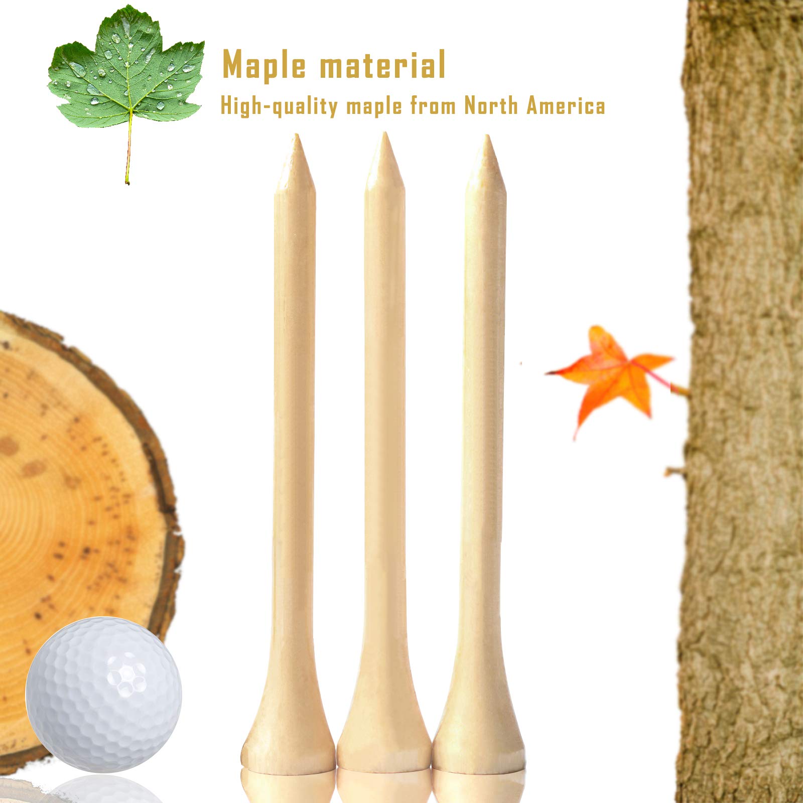 Snapklik.com : Dsenfurn 250 Pack Professional Bamboo Golf Tees 2-3/4 ...