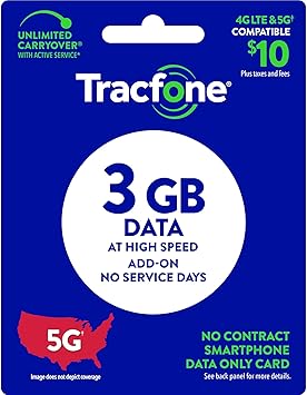 Amazon.com: Tracfone Data Card $10-3 GB (Physical Card) : Office Products
