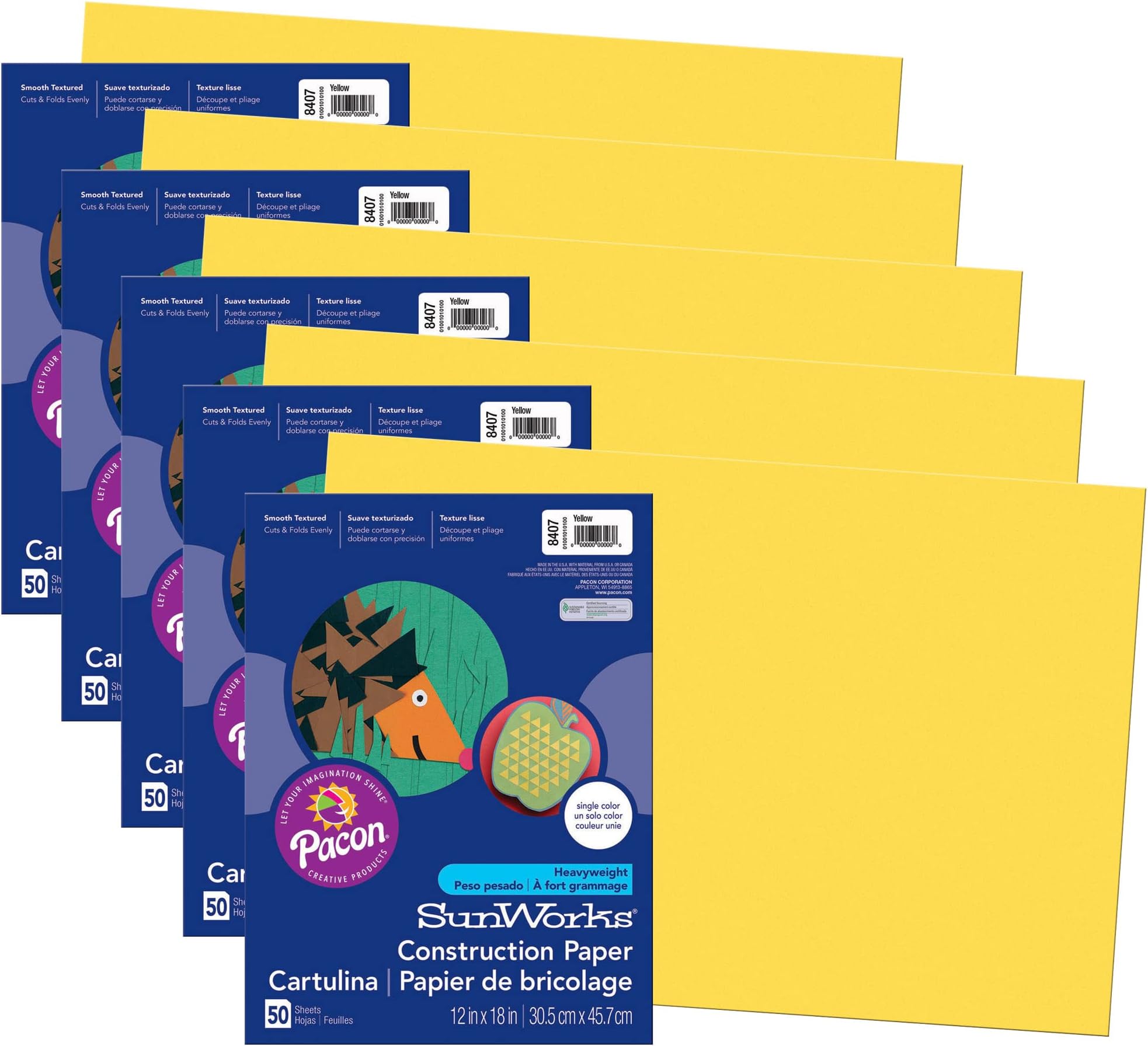 Amazon.com: Prang Construction Paper, Yellow, 12" x 18", 50 Sheets Per ...