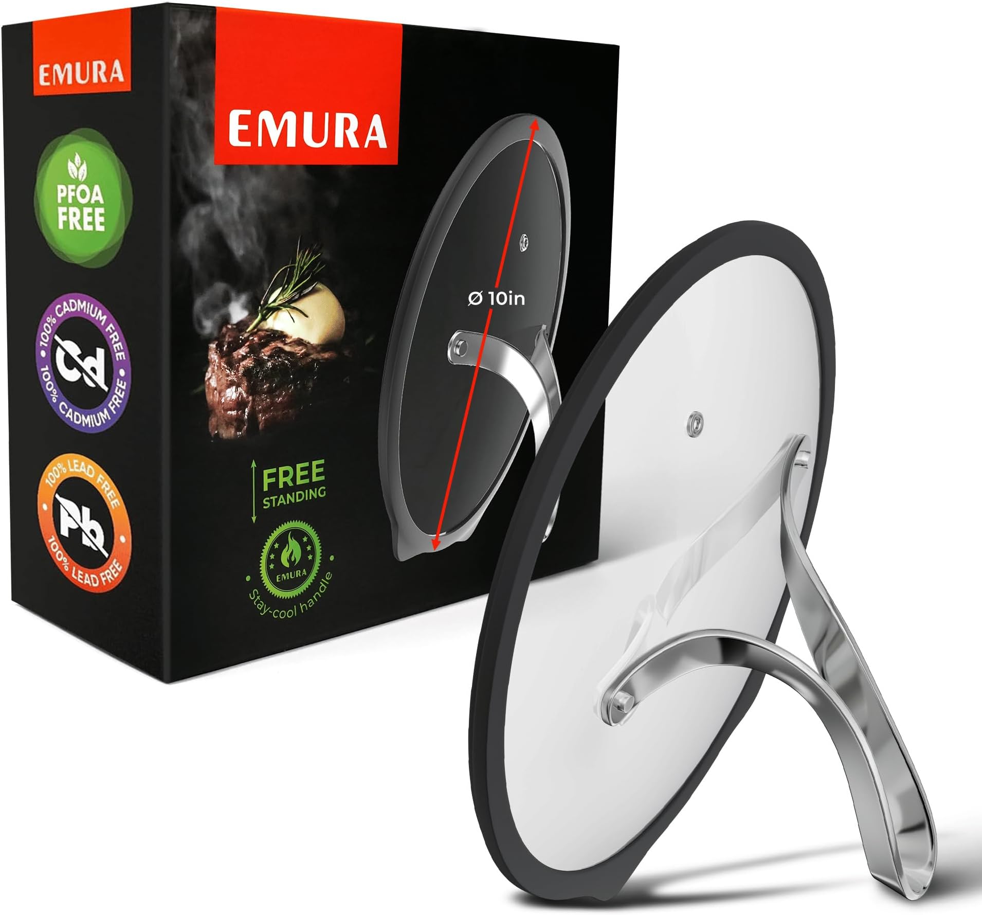 Amazon.com: Emura 10” Universal Lid for Pots, Pans and Skillets ...