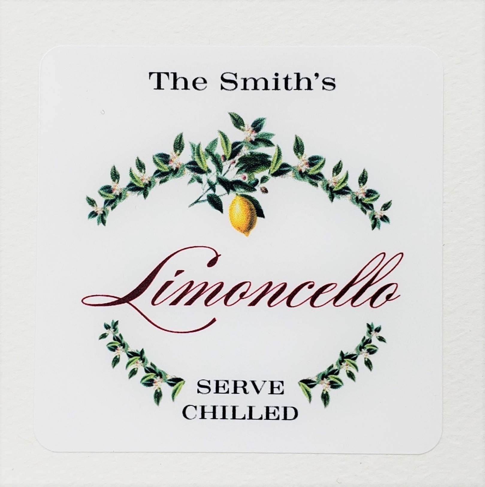 Amazon.com: PERSONALIZED LIMONCELLO LABELS, Garland Style, 2" X 2" - 18 ...