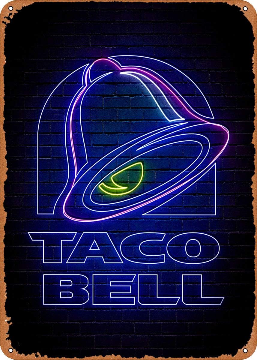Amazon.com: YFSIGN Taco Bell Logo Retro Metal Tin Sign Vintage Plaque ...