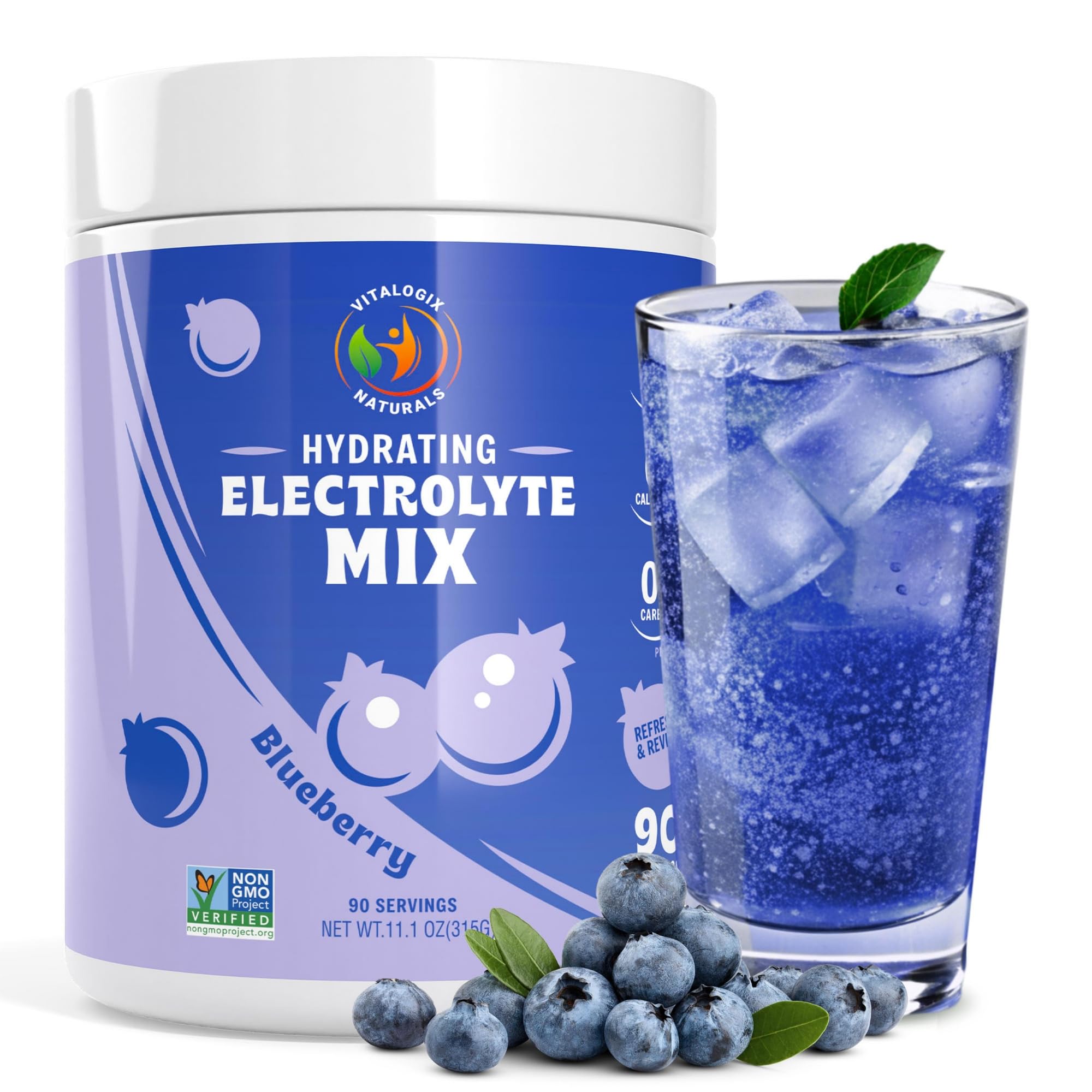 Amazon.com: Electrolytes Powder No Sugar - Blueberry Hydration Powder ...