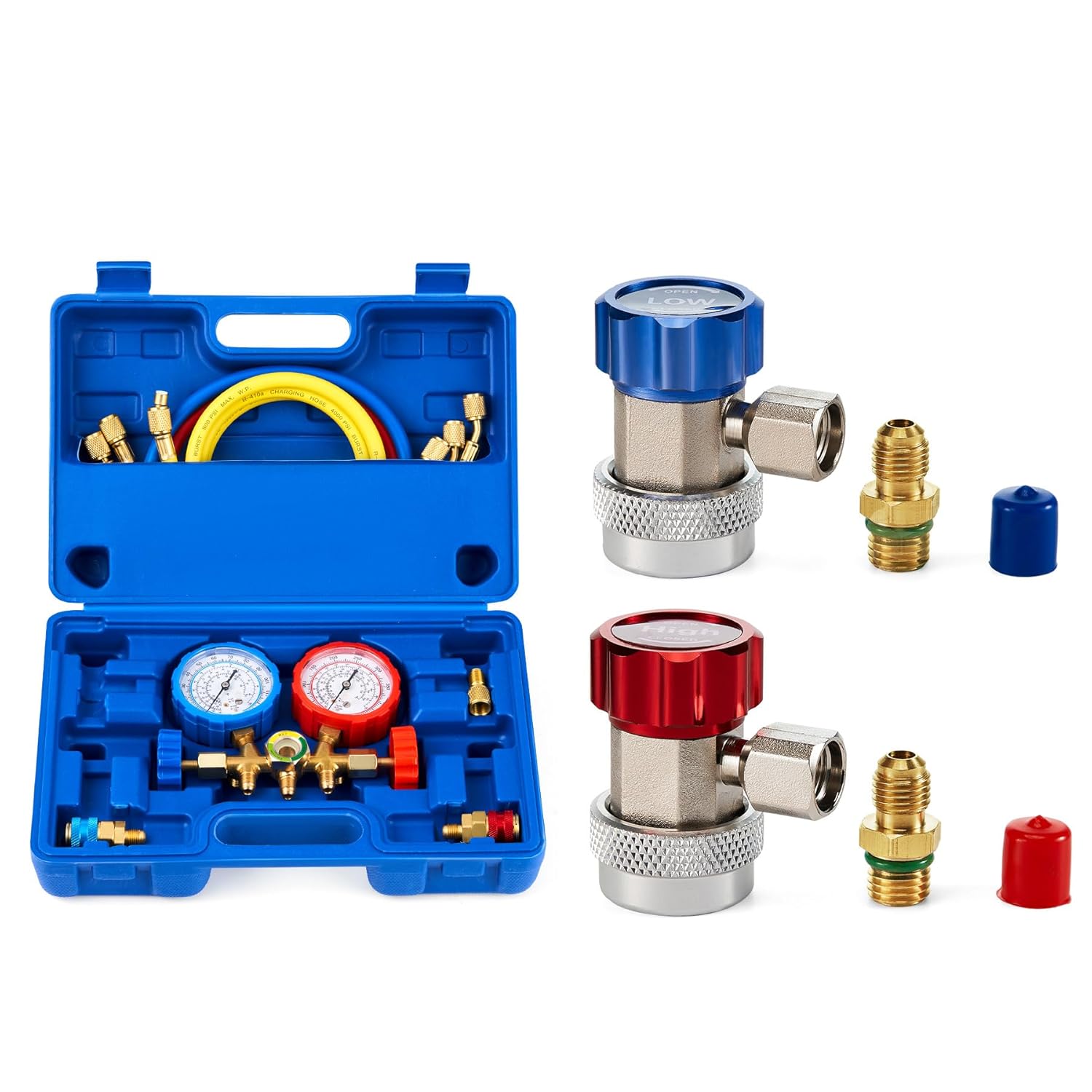 Amazon.com: Orion Motor Tech AC Gauge Set, with 5FT Hoses, R134a Quick Couplers, Puncture & Self ...