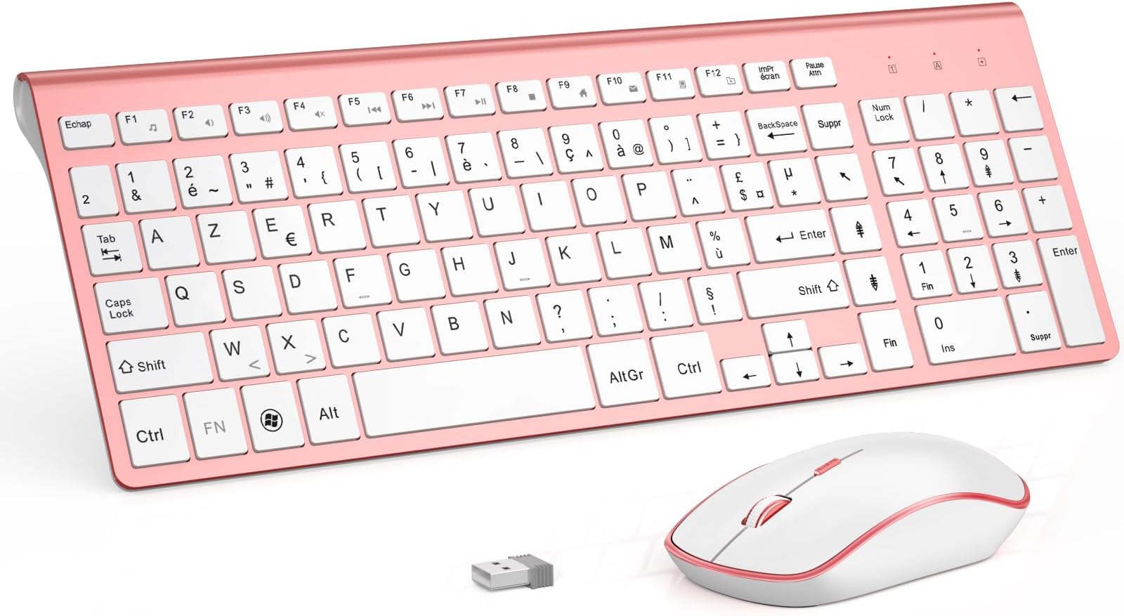 RaceGT Clavier Souris sans Fil, Clavier AZERTY et Souris , Pack Souris ...