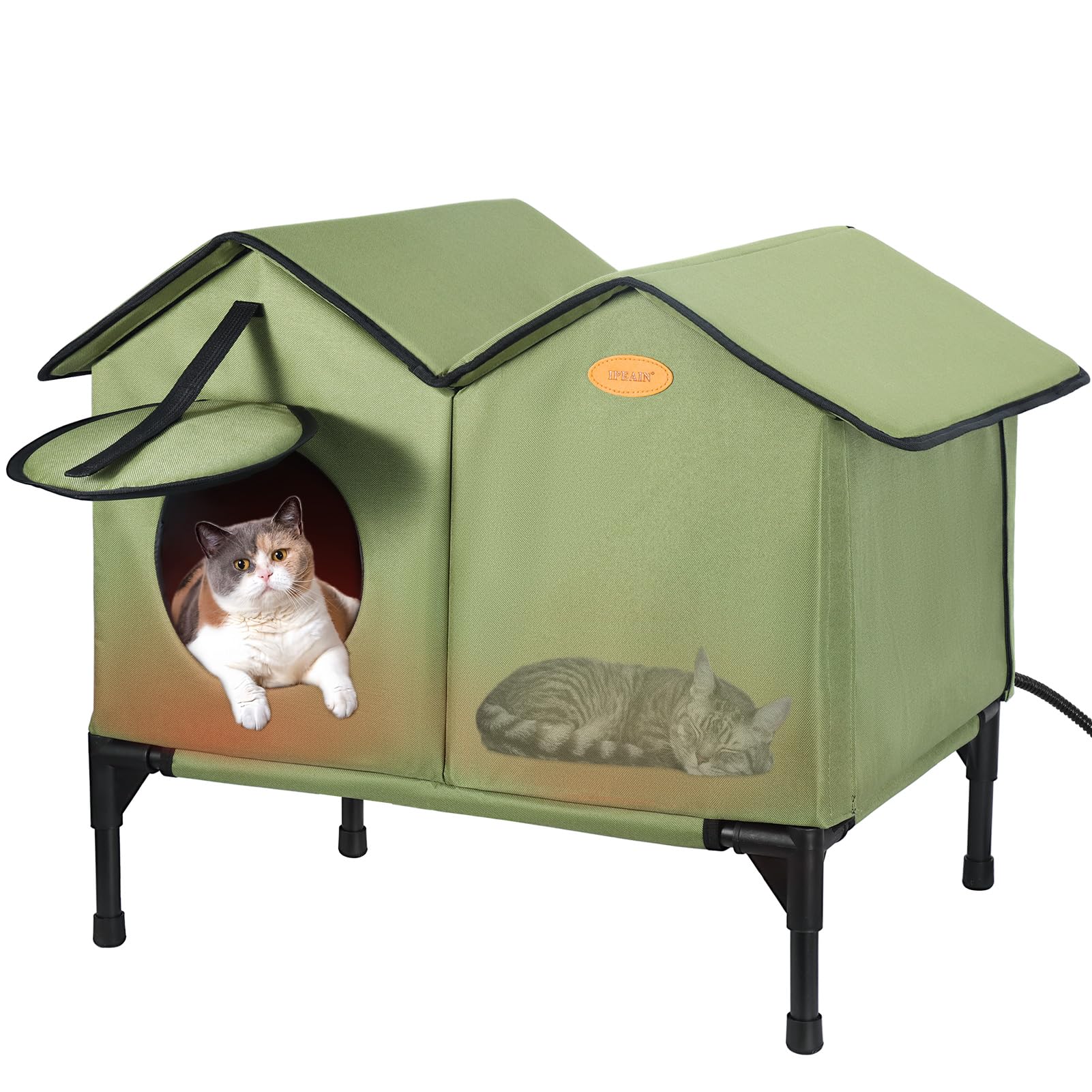 Amazon.com : Elevated Heated Cat House for Outdoor Cats Large Outdoor ...
