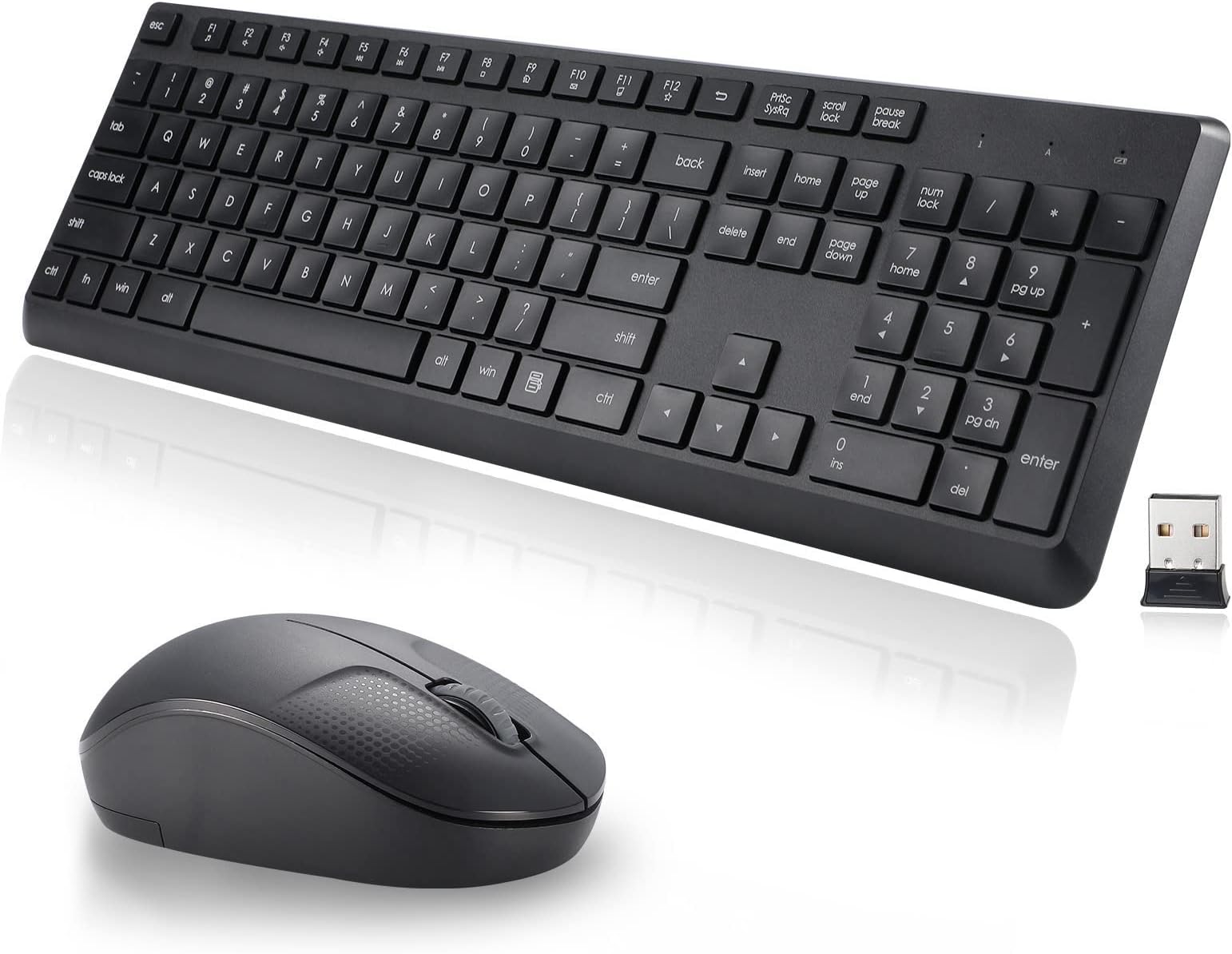 2 4 Ghz Wireless Keyboard And Mouse Combo Full Sized Usb Cordless Mouse Keyboard Set Silent For