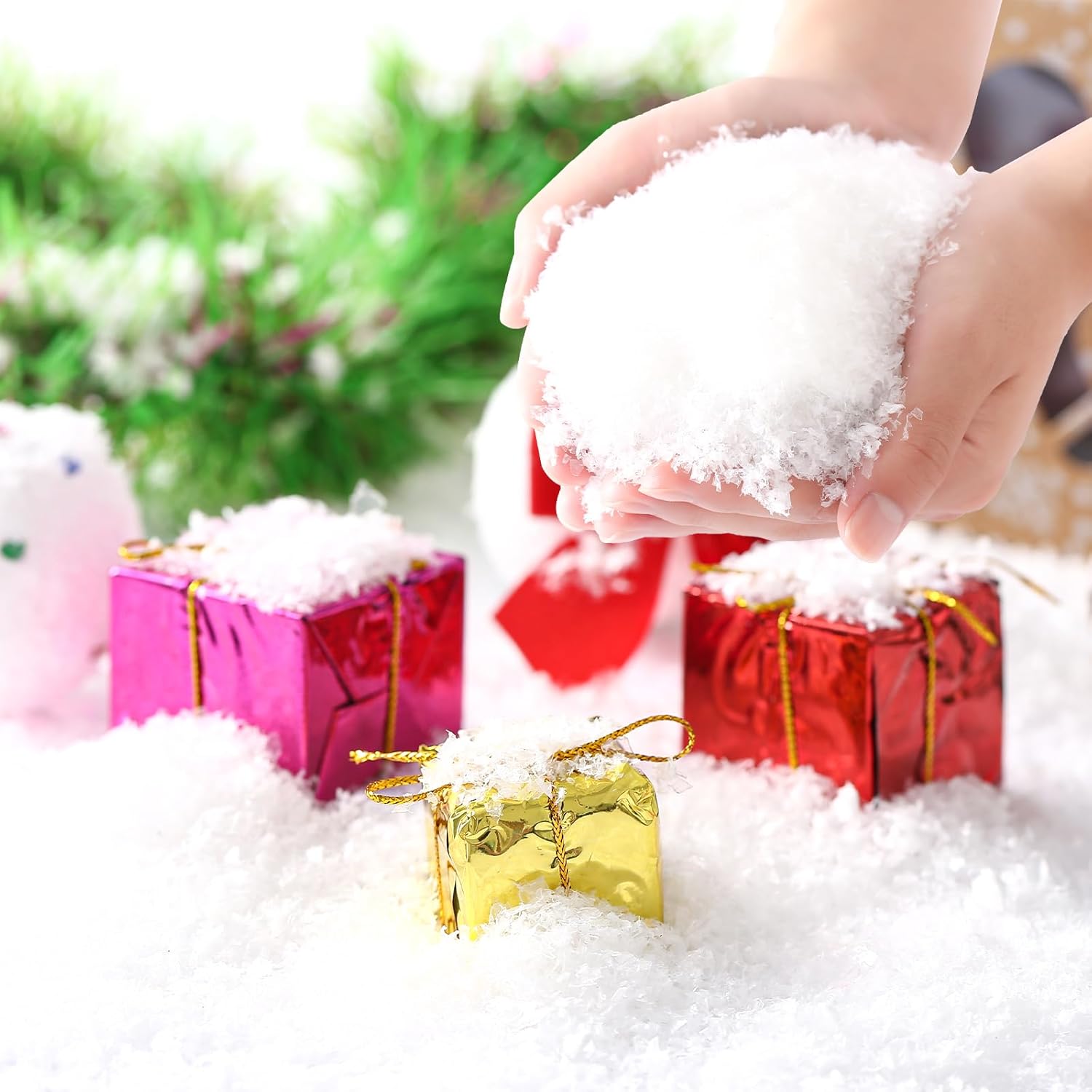 Amazon.com: 100g/3.6oz Christmas Artificial Fake Snow Decoration,Flake ...