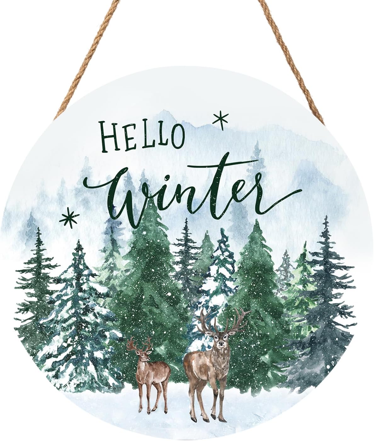Amazon.com: Winter Welcome Sign for Front Door Decor Farmhouse Winter ...