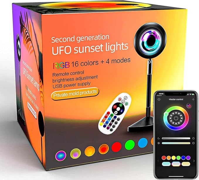 Sunset Lamp Projection - 16 Colour | Sunset Light with 24Keys Remote ...