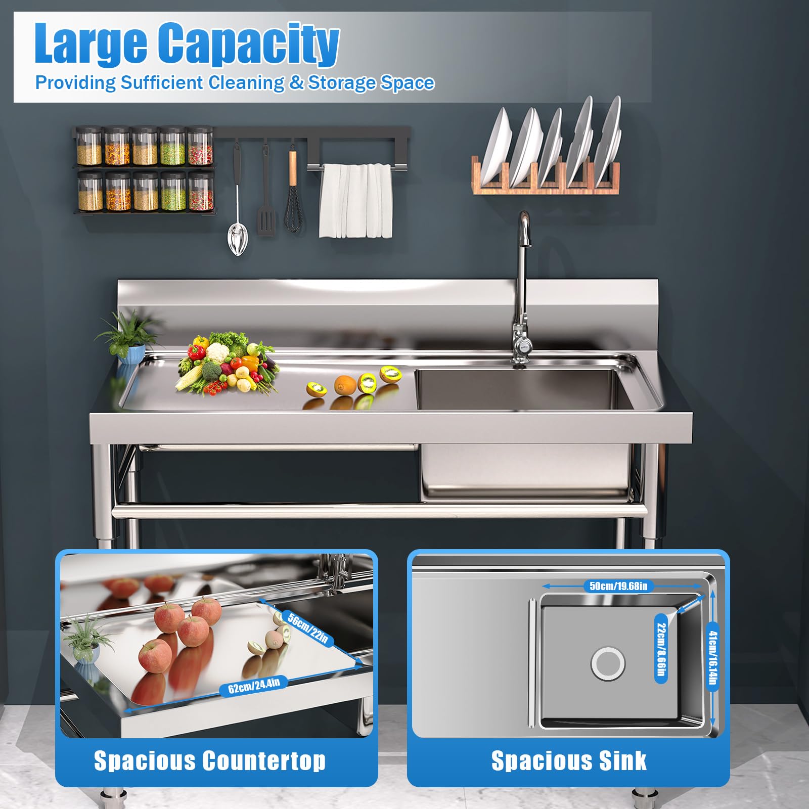 Commercial Kitchen Prep Sink Two Section Commercial Food Prep Sink