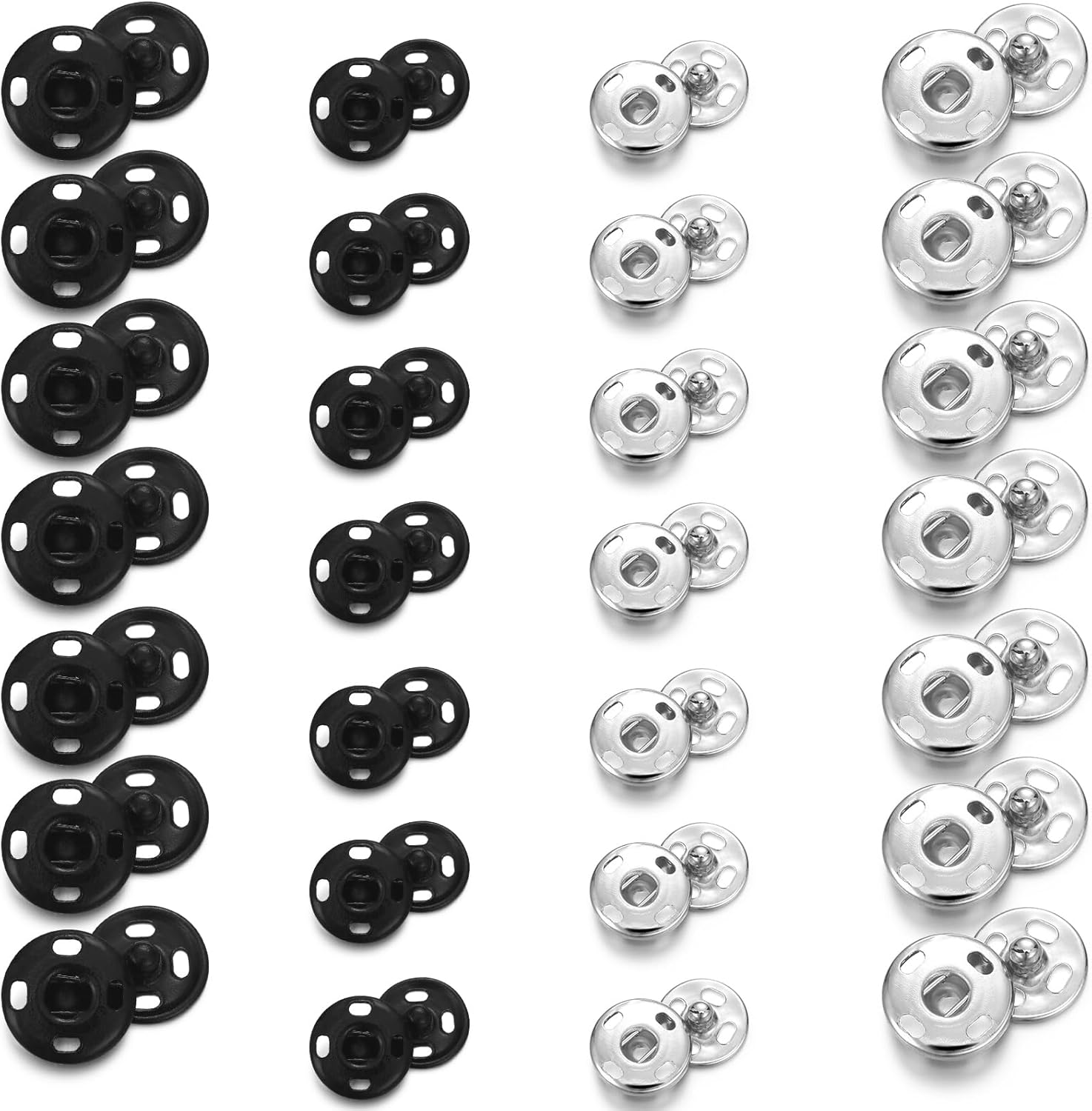 Amazon.com: Sumind 100 Sets Sew-on Snap Buttons Metal Snap Fastener ...