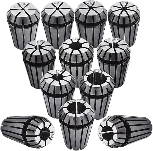ER-16 Collet Set 12 PCS 1/32-3/8 ER-16 Spring Collet Set for CNC Super ...