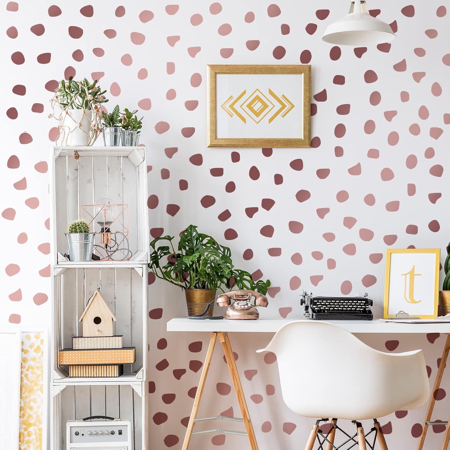 500 Pieces Irregular Polka Dots Boho Wall Decal Vinyl Nursery Wallpaper ...
