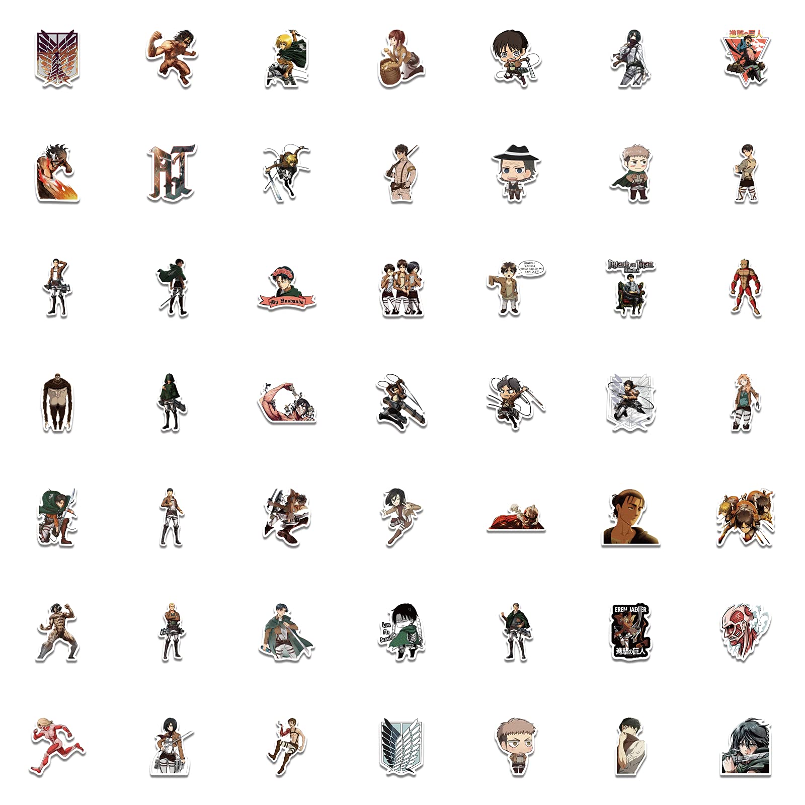 100PCS Attack on Titan Stickers Pack Japanese Anime AOT Stickers Vinyl ...