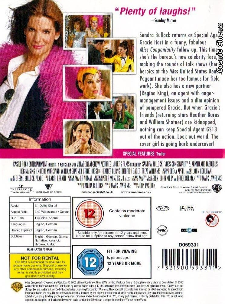 Miss Congeniality 2: Amazon.co.uk: Sandra Bullock, Regina King, Enrique ...
