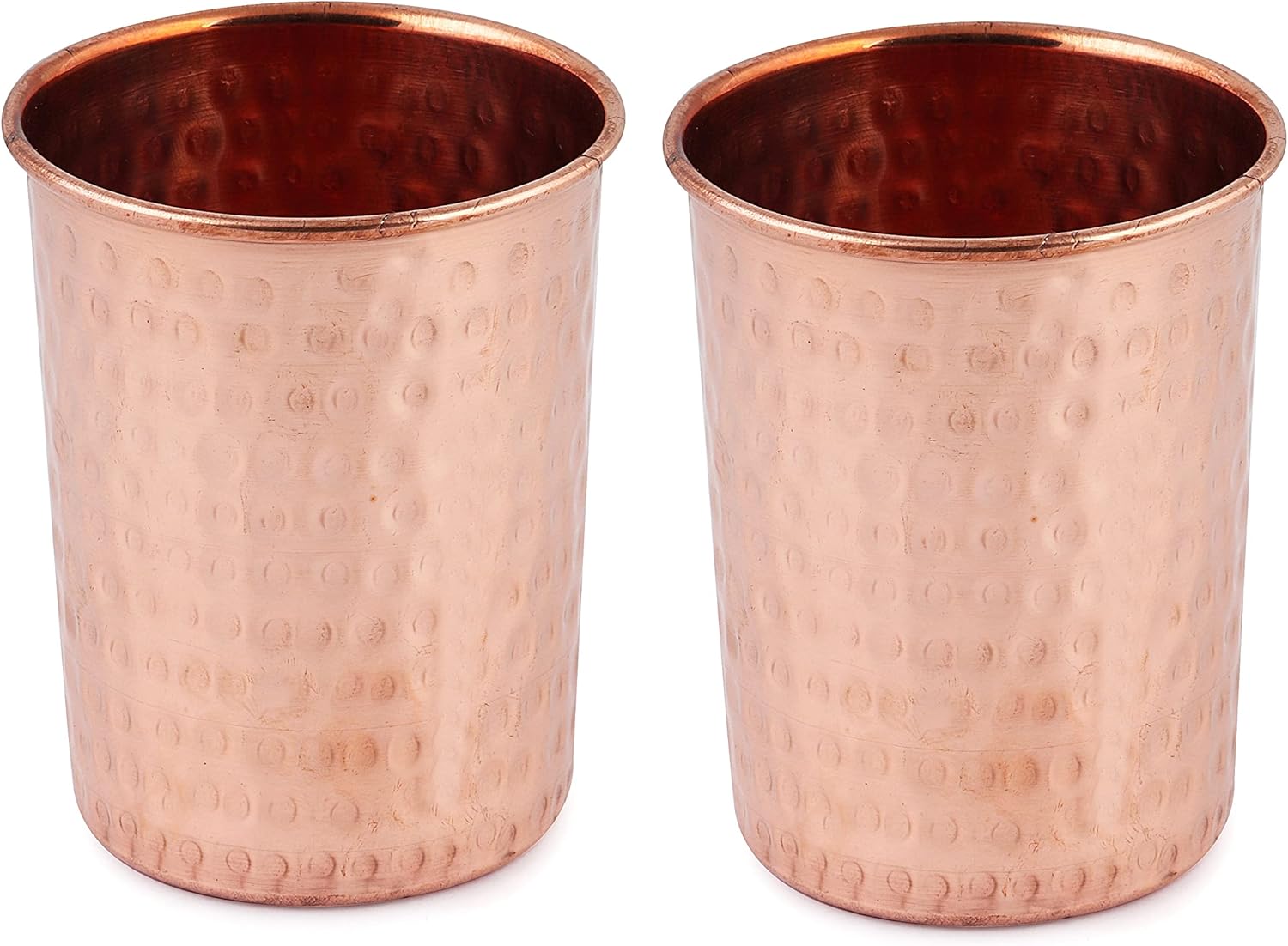 Qimacplus Hammered Pure Copper Tumblers for Storing and Drinking Water ...