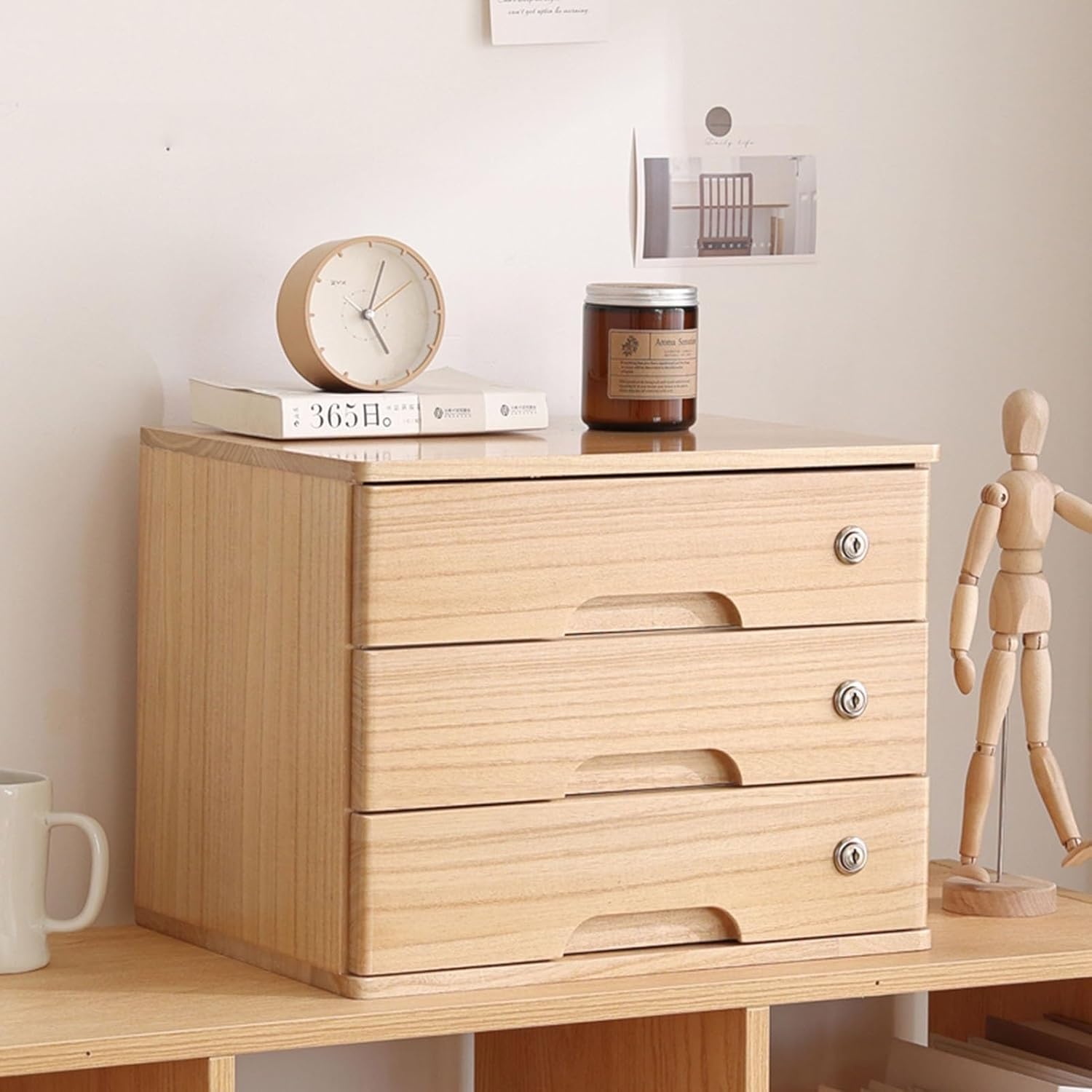 Amazon.com: YUZDNM Solid Wood Storage Box - Desktop File Cabinet - with ...