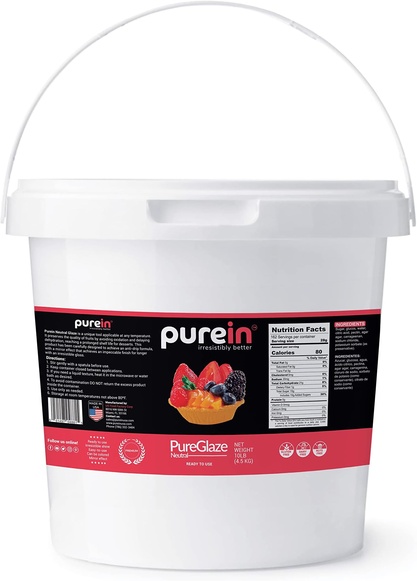 Amazon.com : Mirror Neutral Glaze- 10 lb : Grocery & Gourmet Food